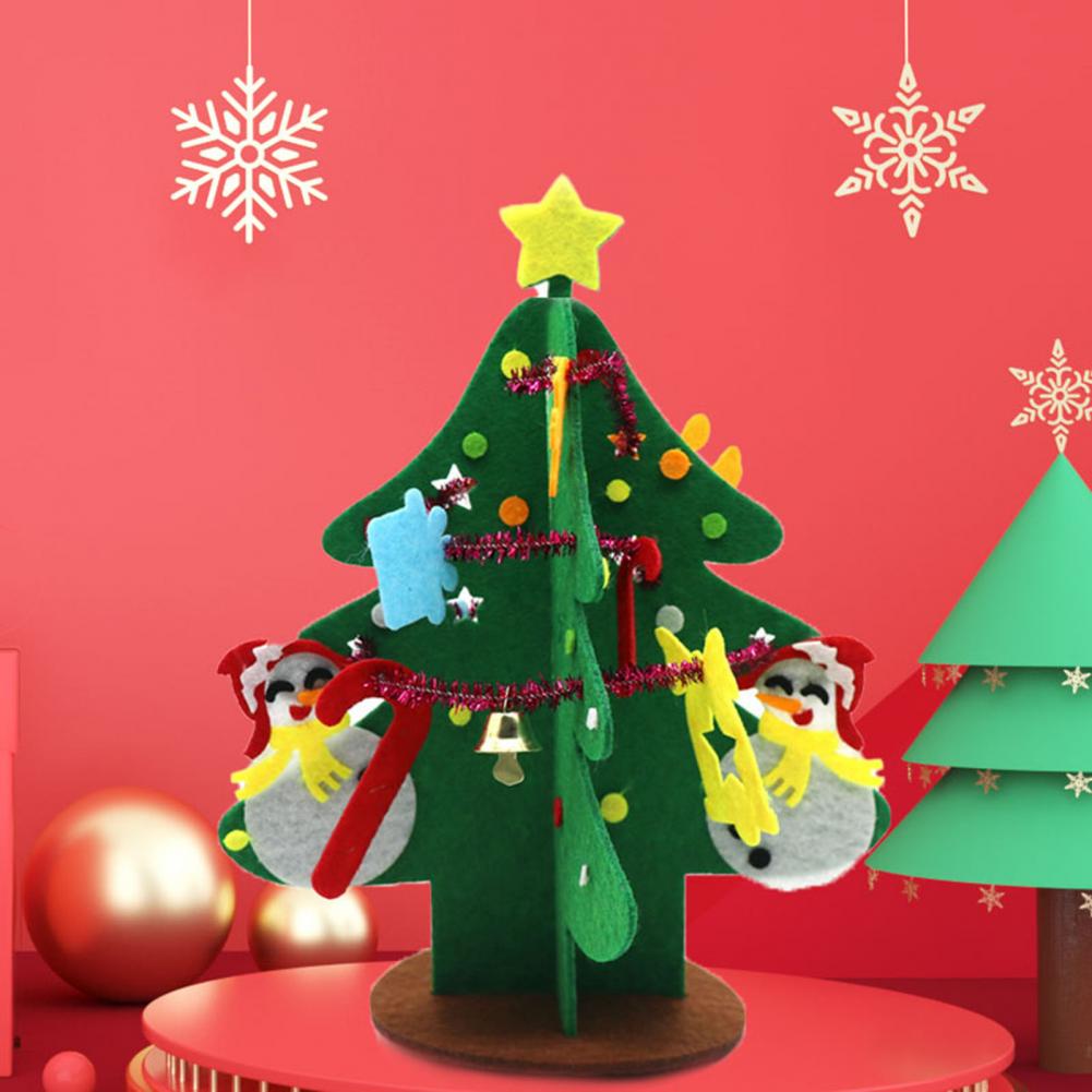 Best price for 4Pcs Mini Christmas Tree Craft Assembly Non-woven Fabric ...