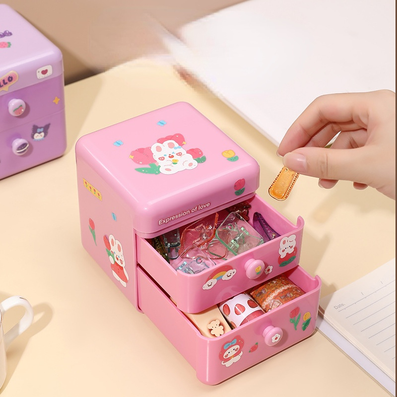 Best price for New Kawaii Double-Layer Desktop Drawer Storage Box Anime ...