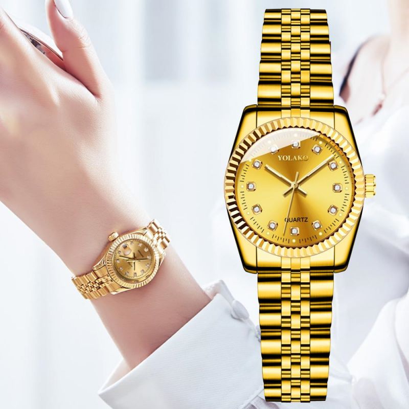 Best price for Women Classic Quartz Watches Golden Stainless Steel ...